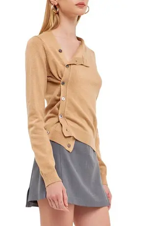 Endless Rose Double Placket Asymmetric Cardigan