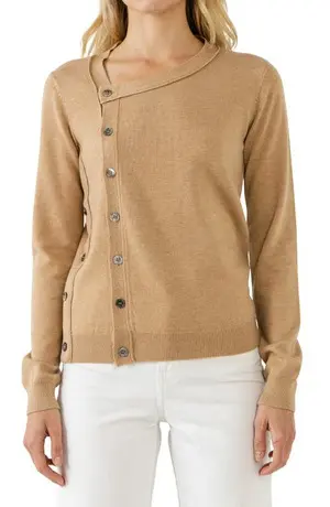 Endless Rose Double Placket Asymmetric Cardigan