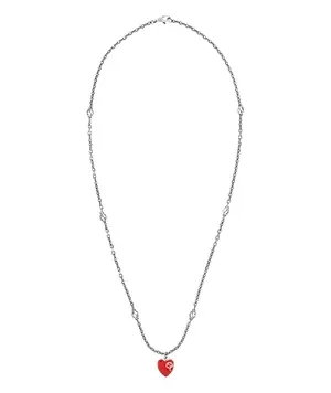 Gucci Gucci Interlocking G Sterling Silver Necklace Red