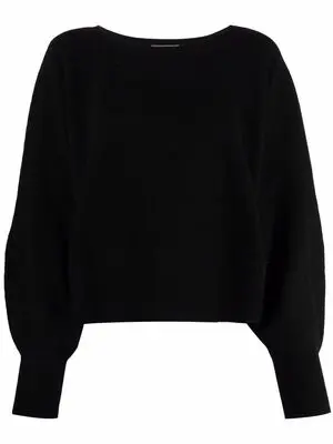 Alberta Ferretti Long Puff Sleeves Sweater - Black