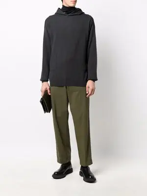Malo Ribbed-knit Hooded Sweatshirt - Black