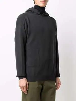 Malo Ribbed-knit Hooded Sweatshirt - Black