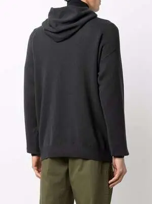Malo Ribbed-knit Hooded Sweatshirt - Black