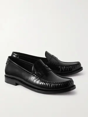 Saint Laurent Mag Patent-leather Penny Loafers