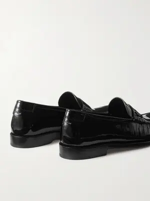 Saint Laurent Mag Patent-leather Penny Loafers