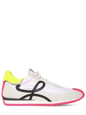 Loewe Flow Runner Suede & Tech Low Sneakers White,multi-4