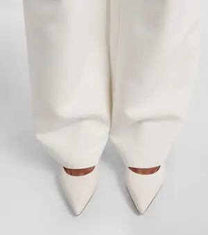 GIANVITO ROSSI 70 Leather Pumps - White