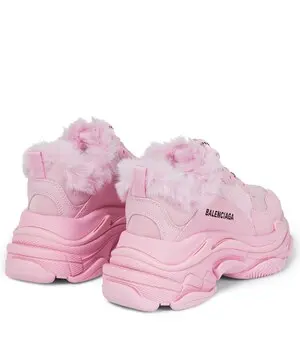 Balenciaga Triple S Faux Fur-lined Sneakers