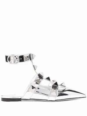 Valentino Garavani Roman Stud Buckled Shoes - Silver