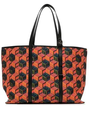 Mcm Cubic-monogram Jacquard Tote - Multicolour