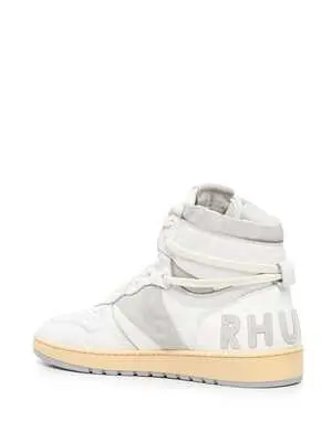 Rhude Panelled Hi-top Sneakers - White