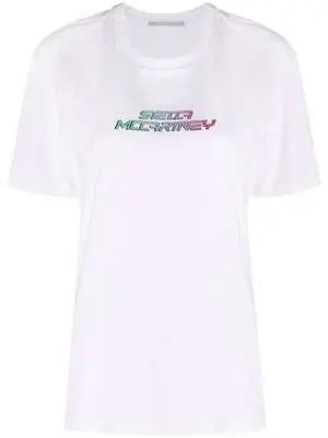 Stella McCartney Raised-logo Cotton T-shirt - White