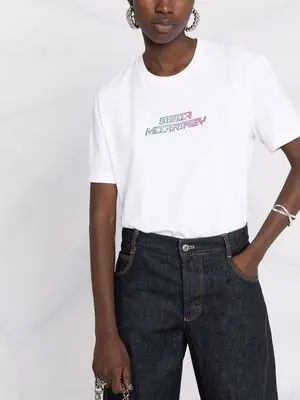 Stella McCartney Raised-logo Cotton T-shirt - White