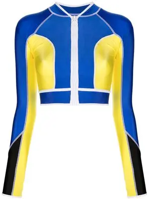 DUSKII Jem Cropped Swim Top - Blue