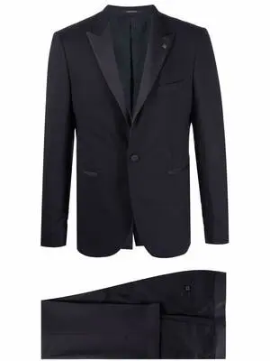 Tagliatore Contrast Panel Slim-fit Suit - Blue