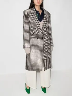 Stella McCartney Houndstooth-pattern Double-breasted Coat