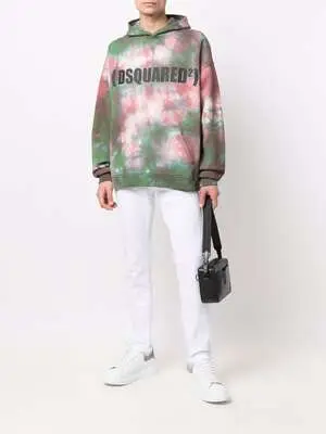Dsquared2 Tie-dye Logo-print Hoodie - Green