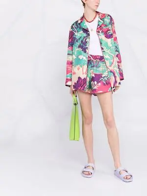 Red Valentino Abstract Print Silk Shirt