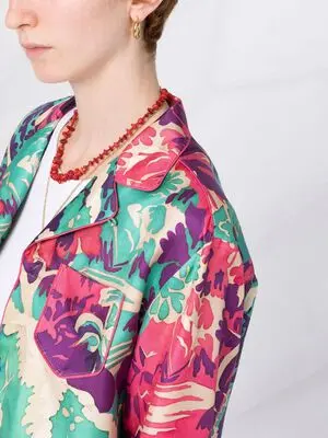 Red Valentino Abstract Print Silk Shirt