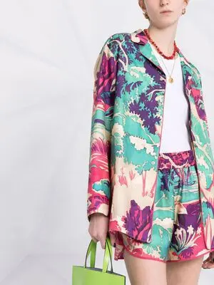Red Valentino Abstract Print Silk Shirt