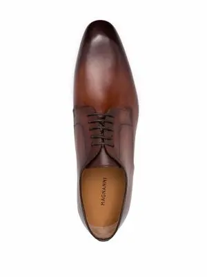 Magnanni Leather Derby Shoes - Brown