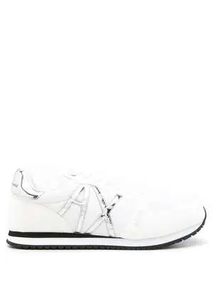 Armani Exchange Metallic-logo Low-top Sneakers - White
