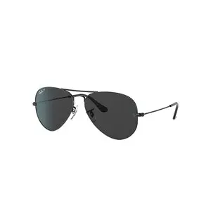 Ray-ban Ray-ban Aviator Classic Polarized+ Lenses Sunglasses Frame Blue Lenses Polarized 55-14 Black