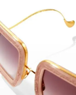 Anna-Karin Karlsson Beaming Sky Swarovski Square Acetate Sunglasses - Pink