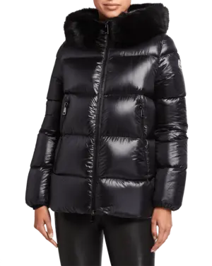 Moncler Serifur Fur-trim Nylon Jacket - Black
