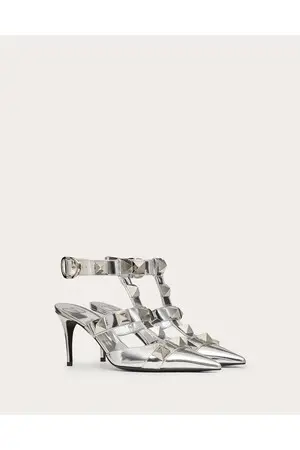 Valentino Garavani Roman Stud Mirror-finish Calfskin Pump 80 Mm