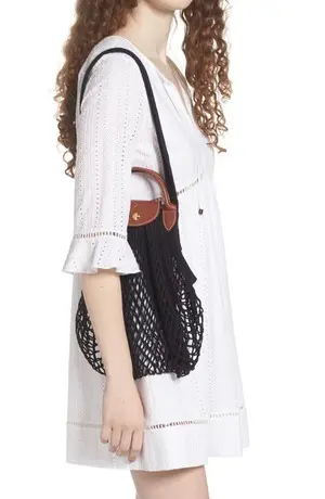 Longchamp Le Pliage Filet Knit Shoulder Bag