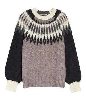 ALLSAINTS Falka Fair Isle Oversize Sweater - Washed Lilac