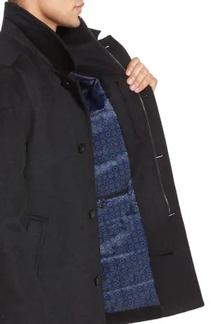 Hart Schaffner Marx Macbeth Car Coat With Bib - Black Heather