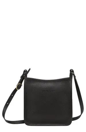 Longchamp Le Foulonné Leather Crossbody Bag - Black