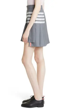 Thom Browne Drop Back Pleated Miniskirt - Medium Grey