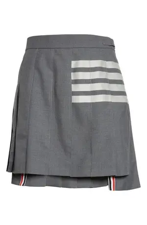 Thom Browne Drop Back Pleated Miniskirt - Medium Grey