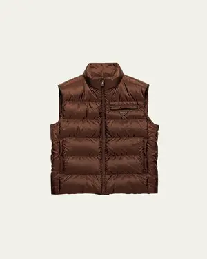 Prada Re-nylon Down Vest - Cacao