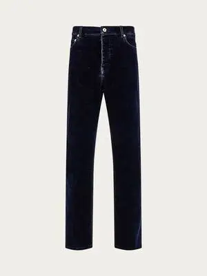 FERRAGAMO Five-pocket Straight Leg Trousers - Blue