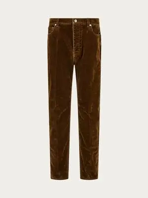 FERRAGAMO Five-pocket Straight Leg Trousers - Brown