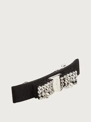 FERRAGAMO Vara Bow Crystal Hairclip - Black