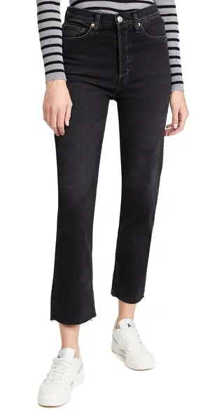 RE/DONE 70s Stovepipe Jeans - Washed Noir