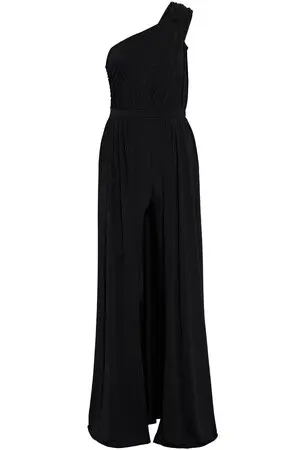 Halston Ira One-shoulder Lurex Jumpsuit