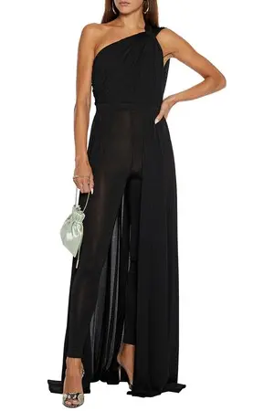 Halston Ira One-shoulder Lurex Jumpsuit