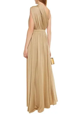 Halston Ira One-shoulder Lurex Jumpsuit