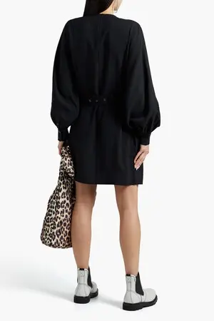 GANNI Crepe Mini Wrap Dress