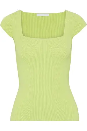 Helmut Lang Neon Ribbedknit Top - Bright Yellow