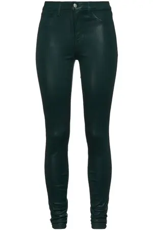 L'Agence Margeurite Coated Skinny Jeans - Dark Green