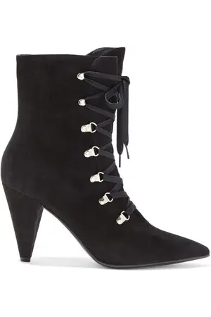 GIANVITO ROSSI Gianvito Rossi Waterloo 85 Lace-Up Suede Ankle Boots