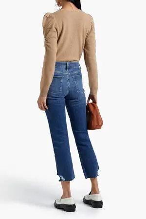 FRAME Le High Straight Cropped Jeans - Mid Denim