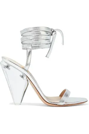 GIANVITO ROSSI Palace Metallic Leather Sandals